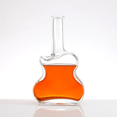 China 750ml Guitar Shaped Glass Bottles for Customized Vodka and Whisky Custom Make Customized for sale