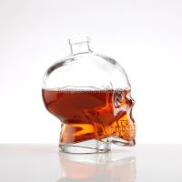 China Champagne Custom Unique Special Shape 500ml 750ml Glass Skull Liquor Spirits Bottle for sale