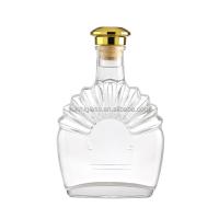 China Custom Emboss Glass Fashion Vodka Glass Bottles at with Hot Stamping Surface Handling for sale