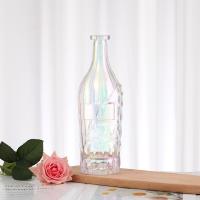 China Customized Hot Stamping 200ml 375ml 500ml 750ml Round Glass Liquor Bottle for sale