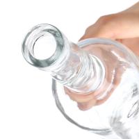 China Customized Transparent Glass Gin Bottle 500ml 750ml Frosted Spirit Liquor Vodka for sale