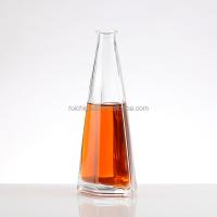 China Super Flint Glass Unique Shape 500ml 750ml Liquor Beverage Bottle with Logo and Cap for sale