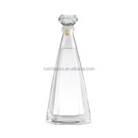 China Super Flint Glass Unique Shape 500ml 750ml Liquor Beverage Bottle with Logo and Cap for sale