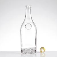 China Customize Sealing 750ml Flint Whisky Glass Bottle with Aluminum Plastic PP Collar for sale