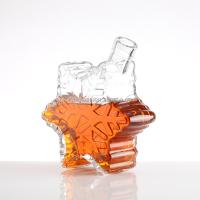 China 500ml 700ml Maple Leaf Shape Glass Spirit Liquor Wine Whisky Vodka Bottle With Cap for sale