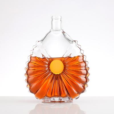 China Hot Stamping Industrial Beverage Glass Bottle with Glass Stopper Cap for sale