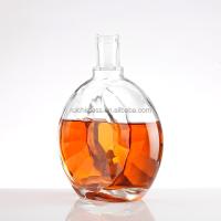 China Shandong Yuncheng Super Flint Glass 700ml Empty Round Glass Mini Liquor Bottle 150ml for sale