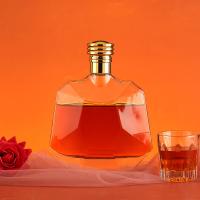 China Customizable Sealing Type 100ml Beveled Glass Whisky Bottle with Hot Stamping Surface Handling for sale