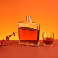 China 200ml Square Clear Flat Flask Glass Bottle for Beverage at Competitive Cost for sale