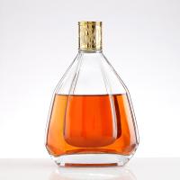 China 200ml Glass Liquor Bottle Brandy Whisky Pocket Bottle with Aluminum Plastic PP Collar for sale