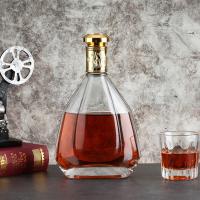 China 200ml Glass Liquor Bottle Brandy Whisky Pocket Bottle with Aluminum Plastic PP Collar for sale