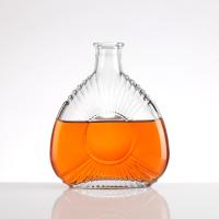 China Small Glass Bottles for Whisky Flat Shape and Aluminum Plastic PP Collar Included for sale