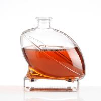China Hot Stamping Super Flint Glass Bottles 375ml 500ml 750ml Custom Fancy Shaped with Cap for sale