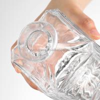 China 500ml 750ml Frosted Wine Glass Vodka Bottle with Cap Collar Material Aluminum Plastic PP for sale