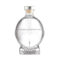 China Hot Stamping Super Flint Glass Bottles 375ml 500ml 750ml Custom Fancy Shaped with Cap for sale