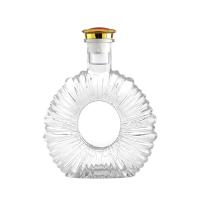 China Hot Stamping Luxury Glass Whisky Bottle with Aluminum Plastic PP Collar Material for sale