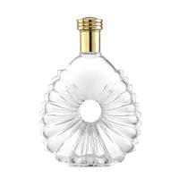 China 500ml OEM ODM Clear Transparent Super Flint Cognac Glass Bottle with Hot Stamping Design for sale