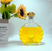 China Custom Design Bulk Empty 750ml Nordic Clear Embossed Vodka Bottle for Light Display for sale