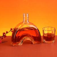 China 375ml 500ml 700ml 1000ml Offset Painting Empty Glass Bottle with Polymer Cork Screw Cap Collar Material Aluminum Plastic PP for sale