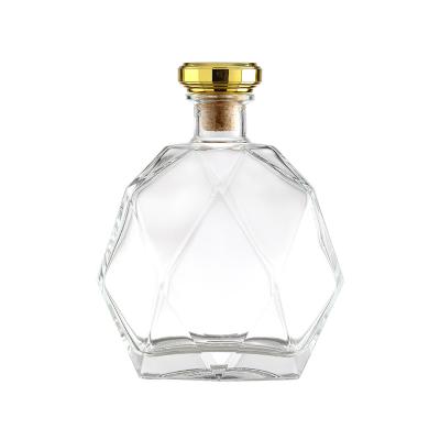 China Super Flint Glass 750ml Whisky Gin Bottle with Customized Special Shape and Decoration for sale
