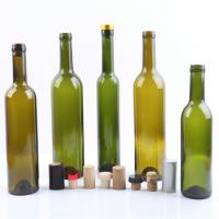China Other Beverage 750ml Acid Frosted Glass Wine Bottle with Cork Top Cobalt Royal Blue for sale