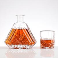 China 500ml Unique Shaped Glass Whisky Liquor Bottle with Collar Material Aluminum Plastic PP for sale
