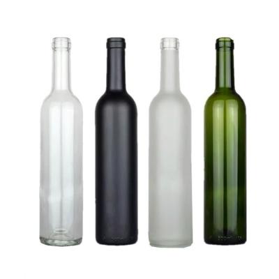 China Industrial Beverage 750ml Clear Glass Wine Bottle with Aluminum Plastic PP Collar for sale