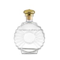 China Vodka Tequila Brandy Rum Glass Bottles with Gold Caps and Hot Stamping Surface Handling for sale
