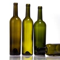 China Industrial Beverage 750ml Clear Glass Wine Bottle with Aluminum Plastic PP Collar for sale