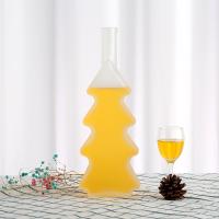 China Hot Stamping 500ml/750ml Transparent Frosted Empty Custom Wine Bottle Glass with Cork for sale