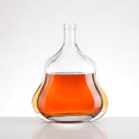 China Super Flint Glass Custom Shape Transparent 500ml 750ml Liquor Bottle for Whiskey Brandy for sale