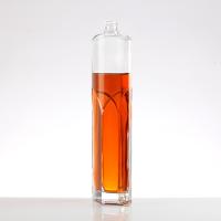 China 750ml Round Clear Frosted Vodka Specialty Wine Bottles with Stopper Beverage Industry for sale