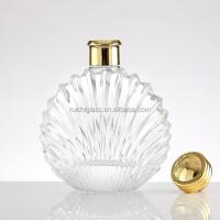 China Hot Vodka and Brandy Luxury Glass Bottle Super Flint Glass with Hot Stamping Design for sale