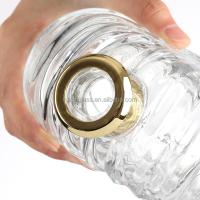 China Hot Vodka and Brandy Luxury Glass Bottle Super Flint Glass with Hot Stamping Design for sale