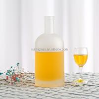 China Super Flint Glass 700ml Frosted Vodka Bottle with Top Grade Custom Printing Logo for sale