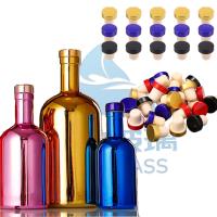 China Aluminum Plastic PP Collar Electroplate 500ml 700ml 750ml Vodka Glass Bottle for Liquor for sale
