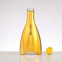 China Aluminum Plastic PP Collar Electroplate 500ml 700ml 750ml Vodka Glass Bottle for Liquor for sale