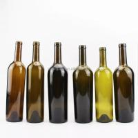China Hot Stamping Surface Handling 500 ml 750 ml Bordeaux Wine Glass Bottle with Wooden Cork for sale