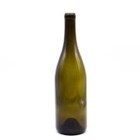 China 750ml Empty Green Glass Bottle for Wine and Spirits with T-Cork Cap in Green Round Shape for sale