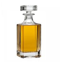 China 750ml Square Glass Vodka Liquor Bottle with Sealed Cork and Flint Glass Closure for sale