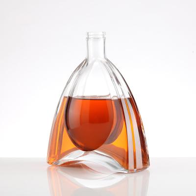 China Customized Design Vodka Glass Bottle with Aluminum Plastic PP Collar Material Perfect for sale