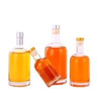China Soda All Size Colored Matte Black Transparent Glass Wine Bottle 200ml 375ml 500ml 750ml with Stopper Stocked for sale