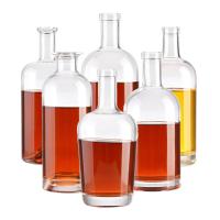 China Soda All Size Colored Matte Black Transparent Glass Wine Bottle 200ml 375ml 500ml 750ml with Stopper Stocked for sale