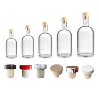 China Soda All Size Colored Matte Black Transparent Glass Wine Bottle 200ml 375ml 500ml 750ml with Stopper Stocked for sale