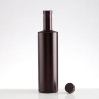 China Matte Black Transparent Glass Wine Bottle with Screw Top 200ml 375ml 500ml 750ml for sale