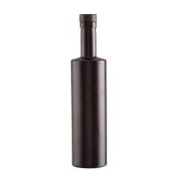 China Matte Black Transparent Glass Wine Bottle with Screw Top 200ml 375ml 500ml 750ml for sale