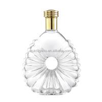 China Embossed Luxury Brandy Glass Bottles Top Selling Transparent Whiskey Bottles for sale