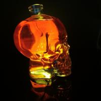 China Customized Empty Skull Whiskey Vodka Gin Liquor Glass Bottles for Packaging Solutions for sale