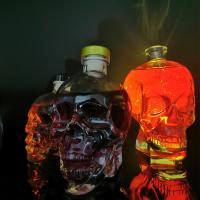 China Customized Empty Skull Whiskey Vodka Gin Liquor Glass Bottles for Packaging Solutions for sale