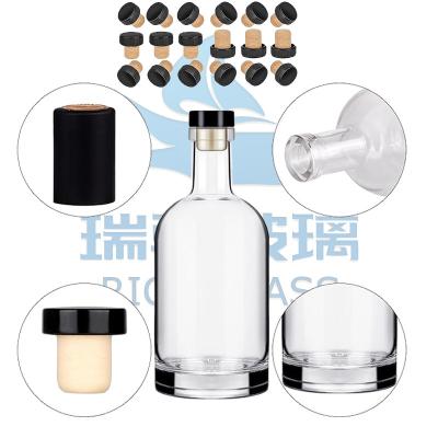 China Clear Glass Bottle for 50ml 100ml 150ml 200ml 375ml 500ml 750ml Vodka Wine Whiskey for sale
